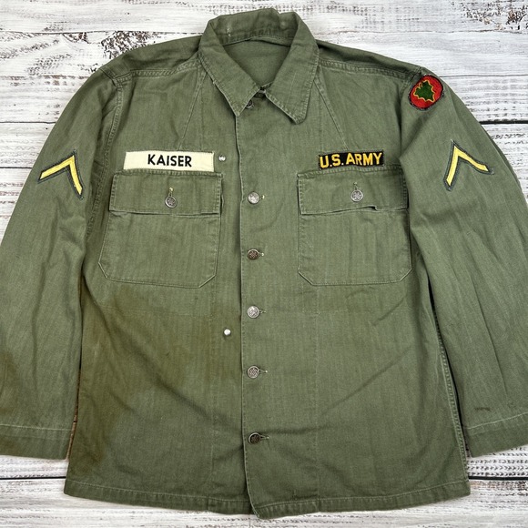 Jackets & Coats | Vtg 194s Us Army Field Jacket Herringbone Twill M42 ...